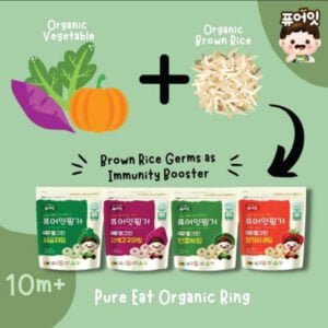 Pure Eat Organic Korea Baby Kids Pop Rice Snack/Finger Stick/Ring ...