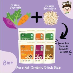 Pure Eat Organic Korea Baby Kids Pop Rice Snack/Finger Stick/Ring ...