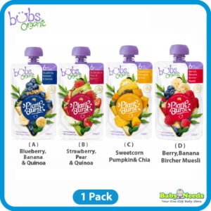 Bubs Organic Puree Pouches Blueberry Banana Quinoa/Strawberry Pear ...